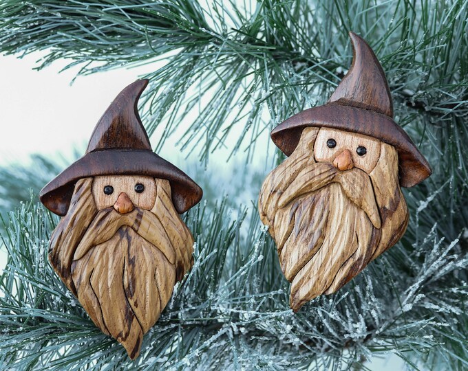 Wizard Wooden Magnet Ornament Intarsia Wood Carving Magician - Etsy