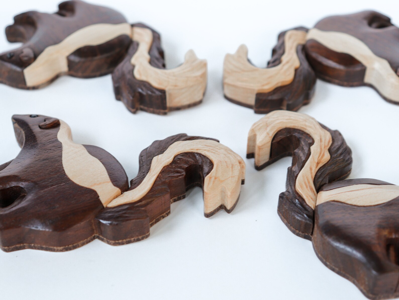 Skunk Wooden Ornament / Magnet Forest Animal Wood Carving - Etsy