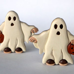 Ghost Wooden Magnet Ornament Intarsia Wood Carving Wildlife Christmas ...