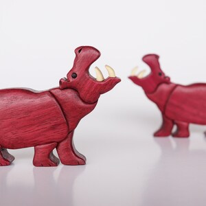 Hippopotamus Wooden Magnet / Ornament, Christmas Tree Decor, Handmade ...