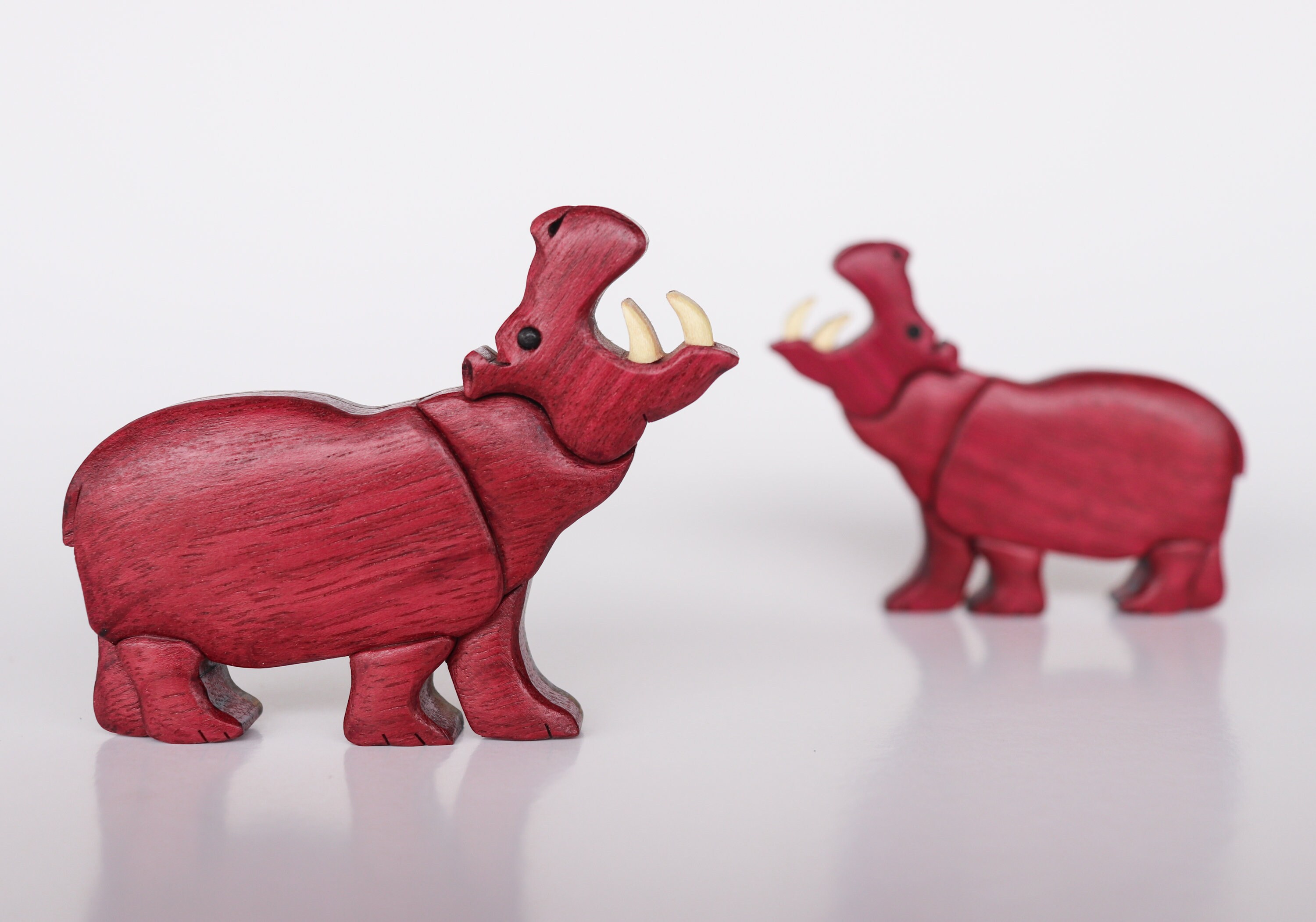 Hippopotamus Wooden Magnet / Ornament Christmas Tree Decor - Etsy