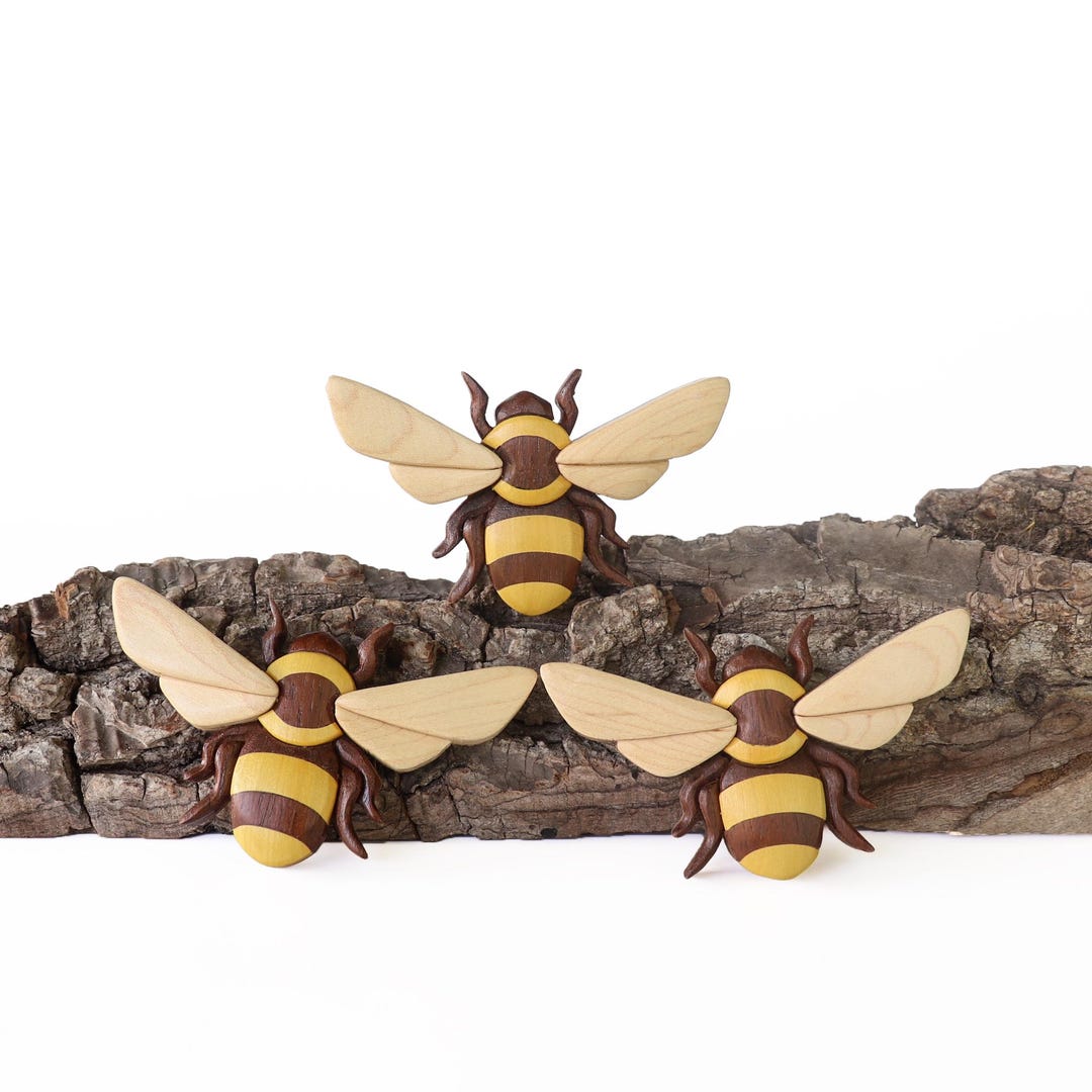 Hardwood Bumble Bee Carving – Handmade Scroll-saw Ornament or Magnet - Etsy