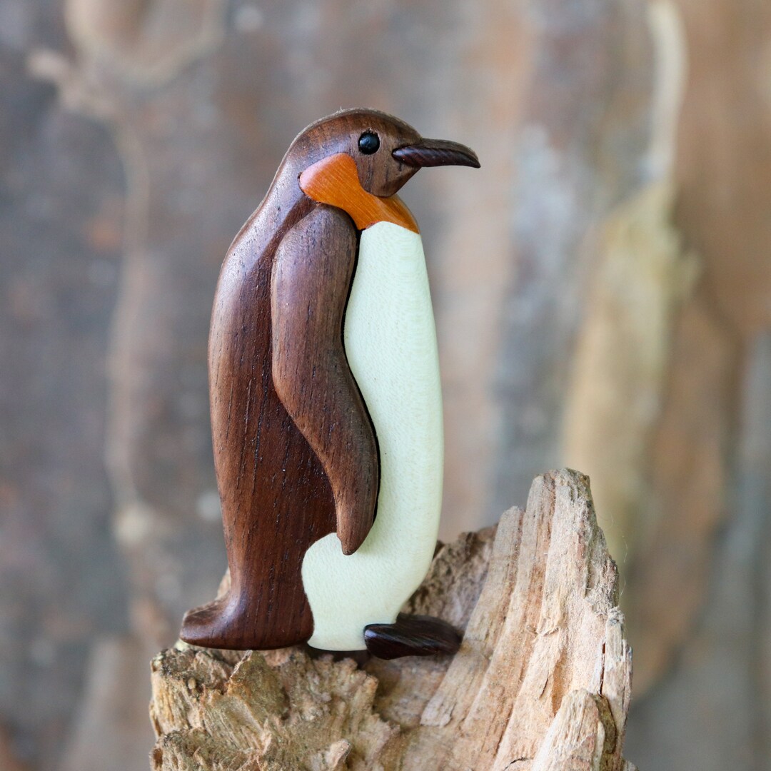Emperor Penguin Wood Carved Intarsia Ornament / Magnet - Etsy