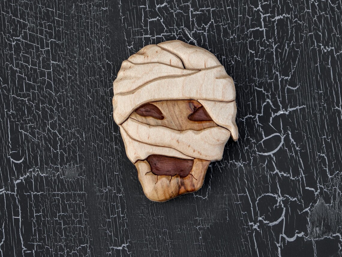 Mummy Egyptian Monster Wood Carved Intarsia Ornament / Magnet - Etsy