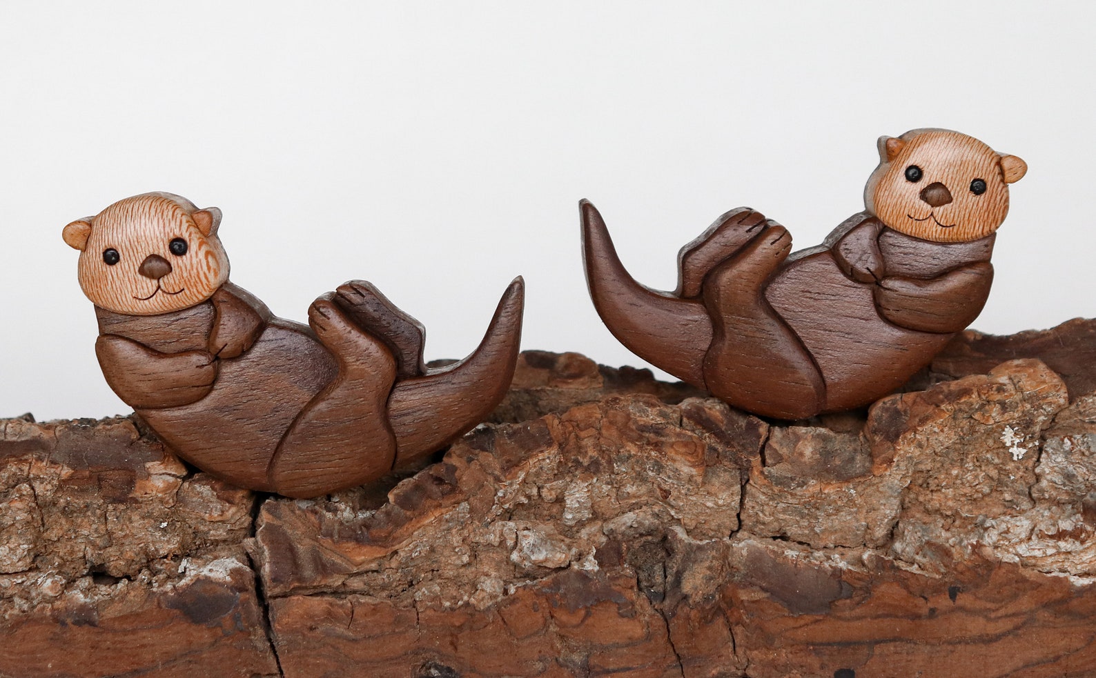 Sea Otter Wood Carved Intarsia Ornament / Magnet - Etsy