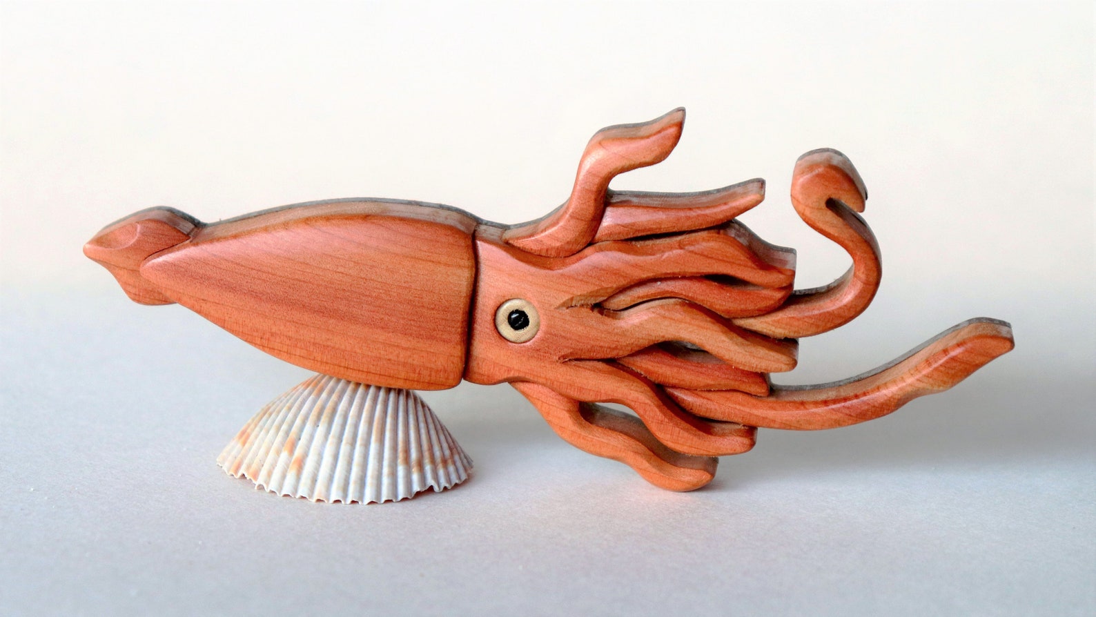Squid Wood Carved Intarsia Ornament / Magnet - Etsy