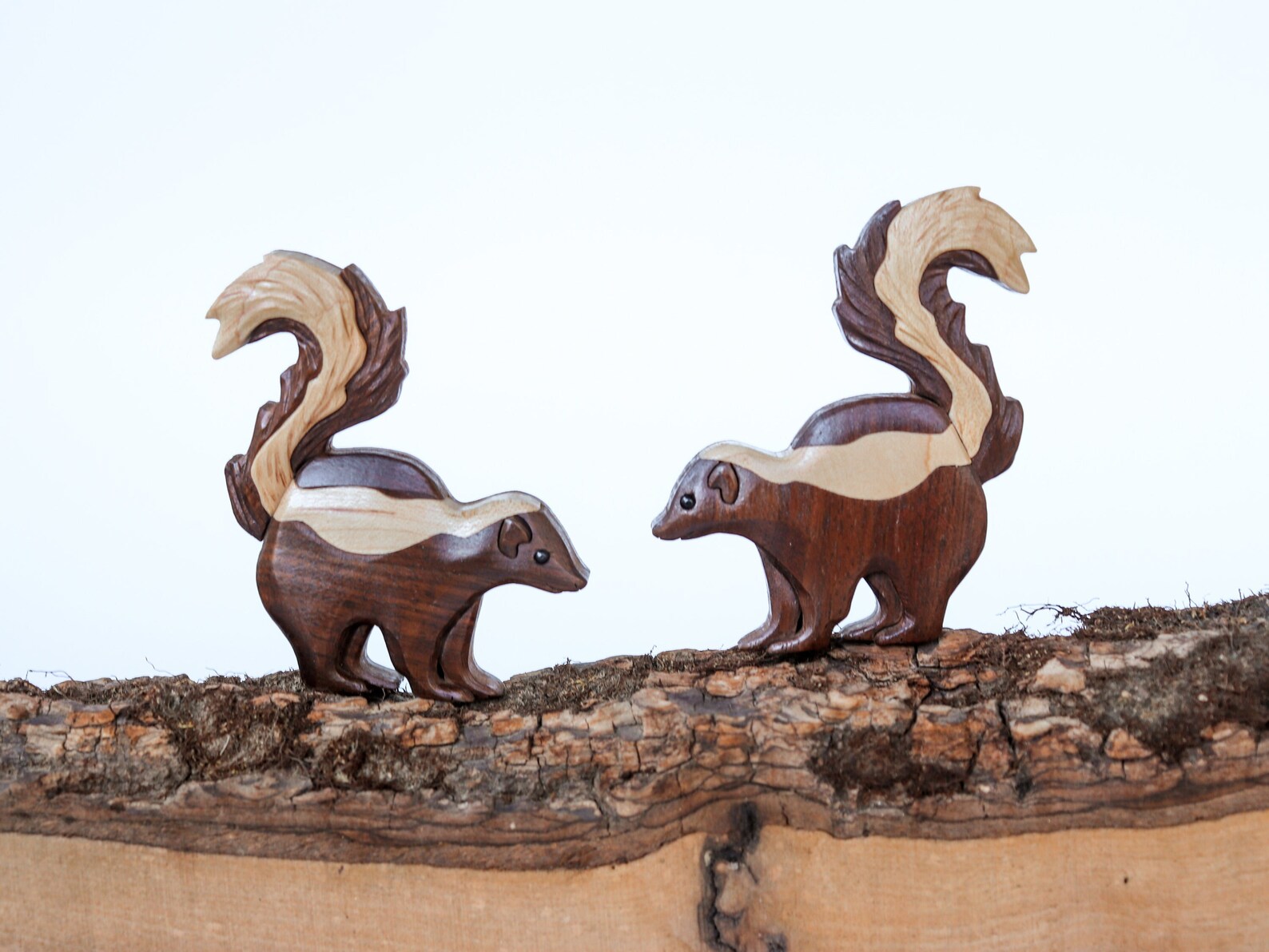 Skunk Wooden Ornament / Magnet Forest Animal Wood Carving | Etsy