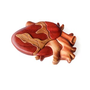 Anatomical Heart Intarsia Wall Hanging, Wooden Valentine's Gift, I Love ...