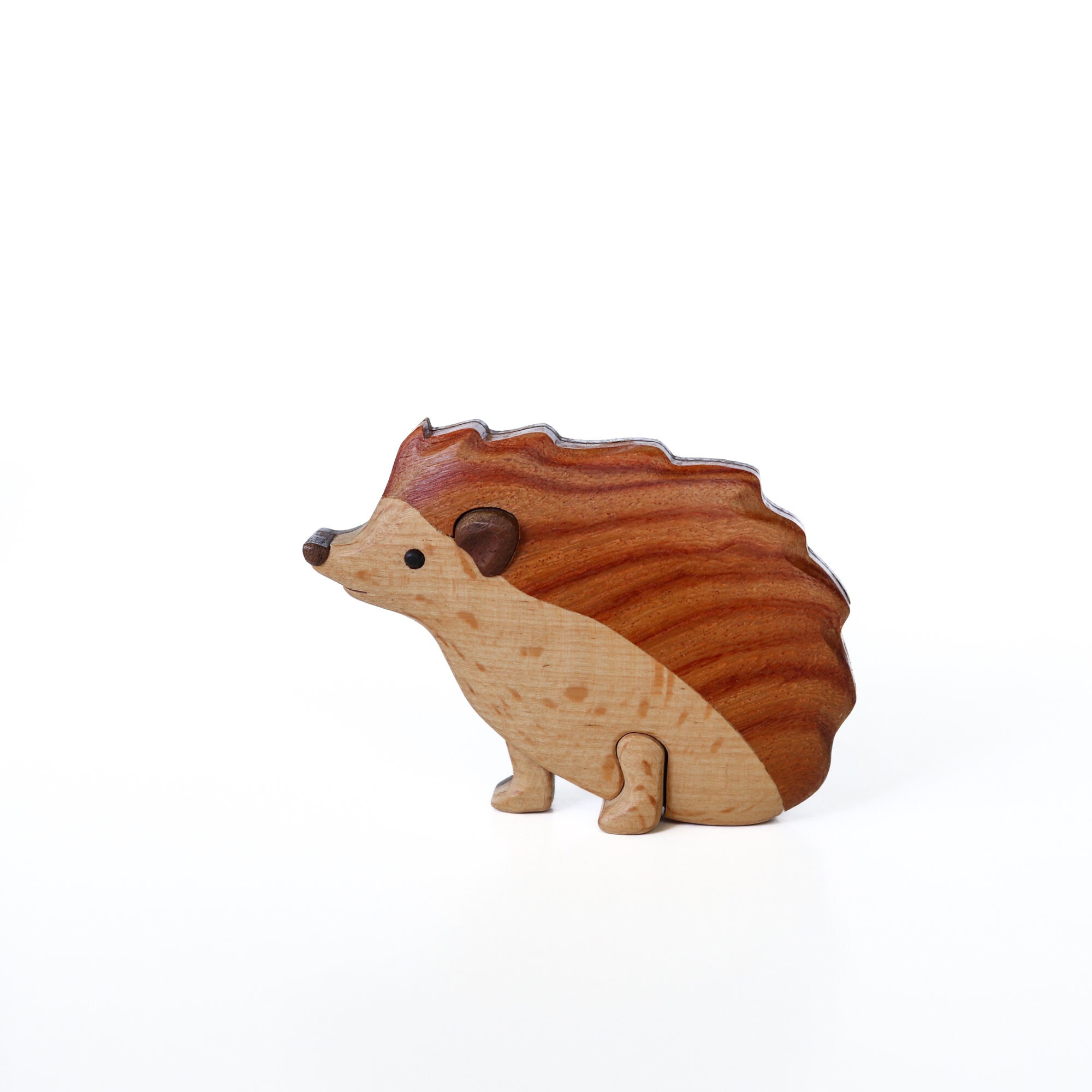 Hand-cut Wooden Hedgehog Carving – Cottagecore Artisan Ornament or ...