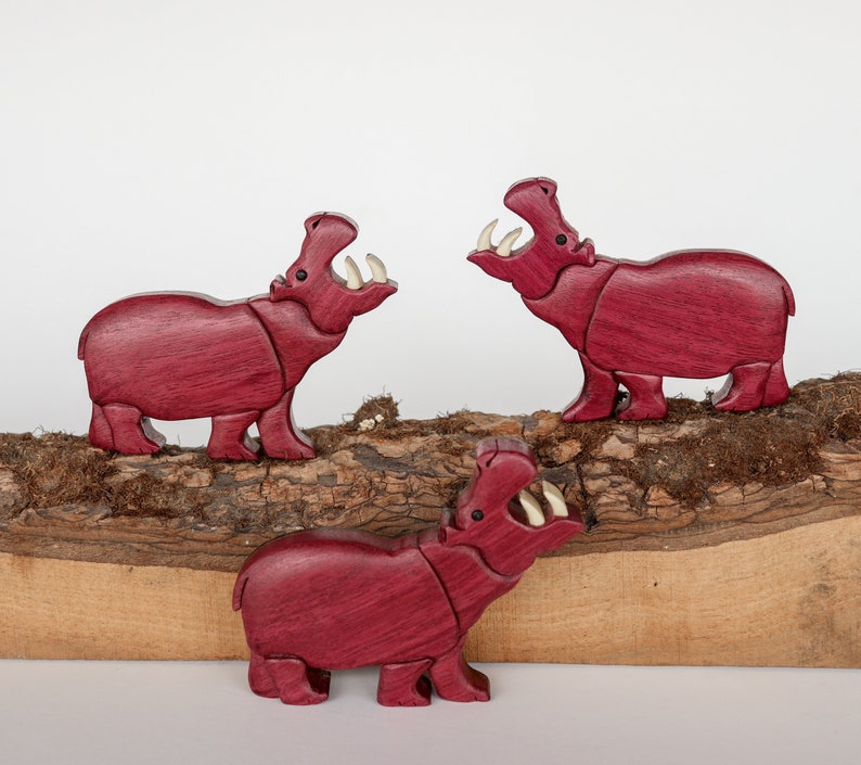 Hippopotamus Wooden Magnet / Ornament Christmas Tree Decor - Etsy