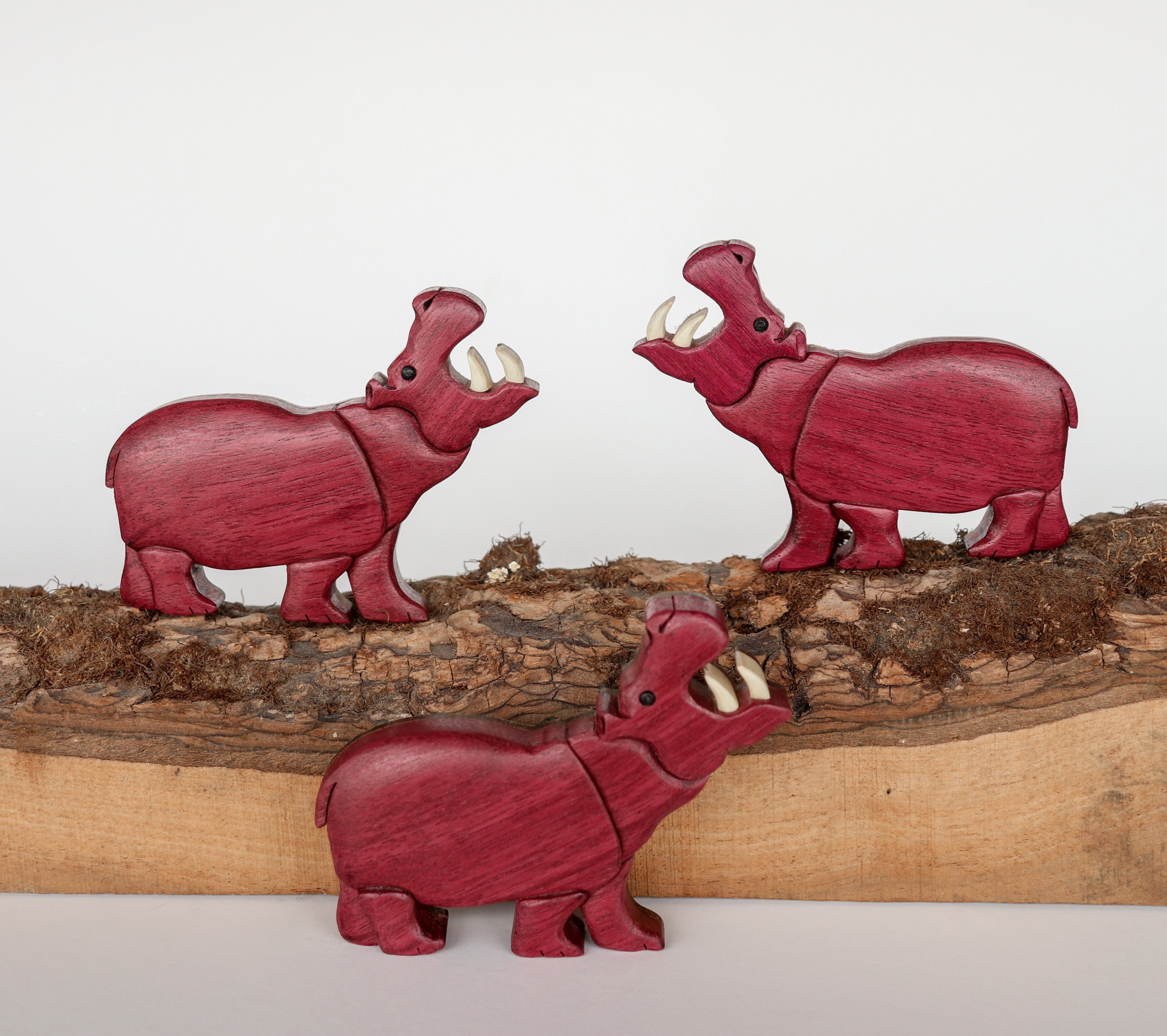 Hippopotamus Wooden Magnet / Ornament Christmas Tree Decor - Etsy