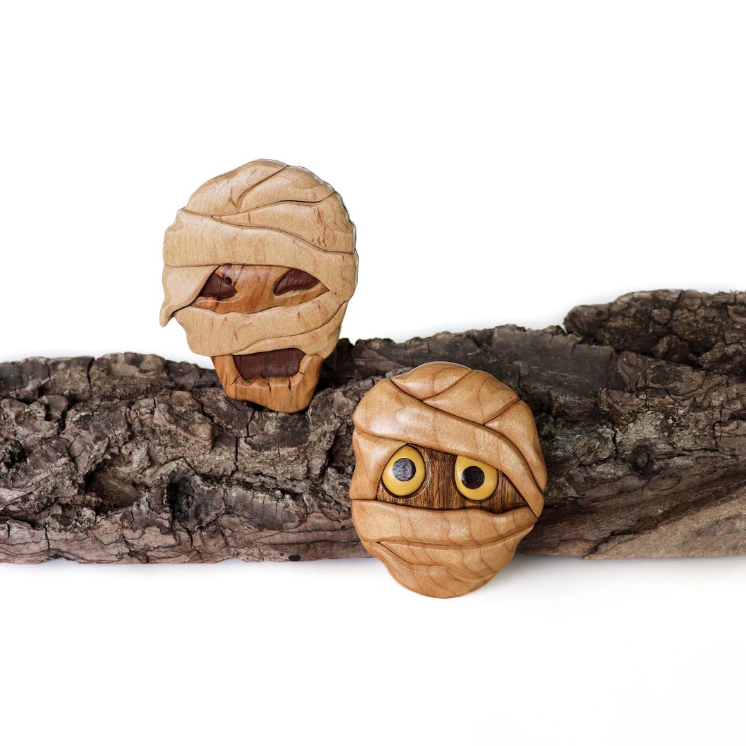 Mummy Egyptian Monster Wood Carved Intarsia Ornament / Magnet - Etsy