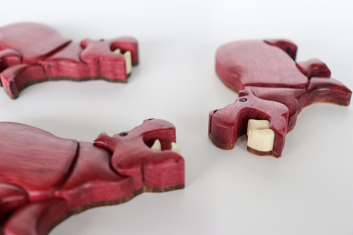 Hippopotamus Wooden Magnet / Ornament Christmas Tree Decor - Etsy