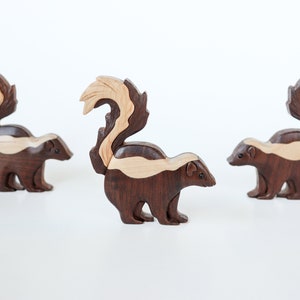 Skunk Wood Carved Intarsia Ornament / Magnet - Etsy