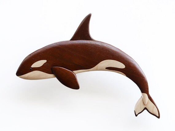 Orca Killer Whale Intarsia Wall Hanging Wooden Animal | Etsy