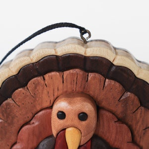 Turkey Christmas Ornament or Magnet, Handmade Wildlife Intarsia Wood ...