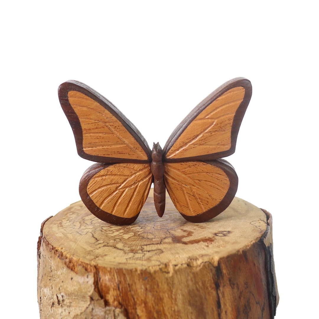 Butterfly Wood Carved Intarsia Ornament / Magnet - Etsy