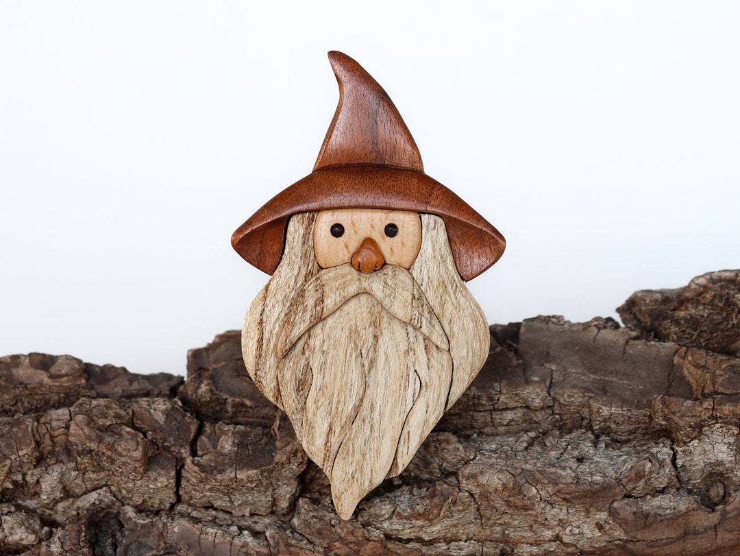 Wizard Wood Carved Intarsia Ornament / Magnet - Etsy