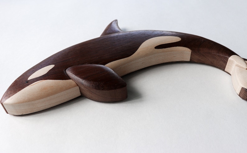 Orca killer whale intarsia wall hanging Wooden animal | Etsy