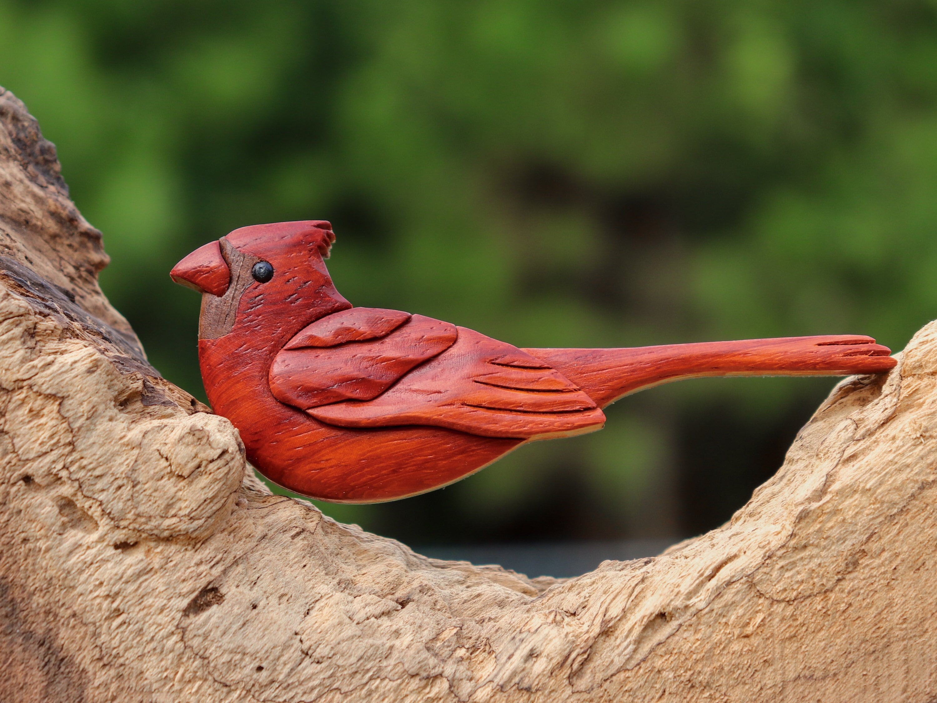 Cardinal Wooden Magnet / Ornament Miniature Animal Spring - Etsy