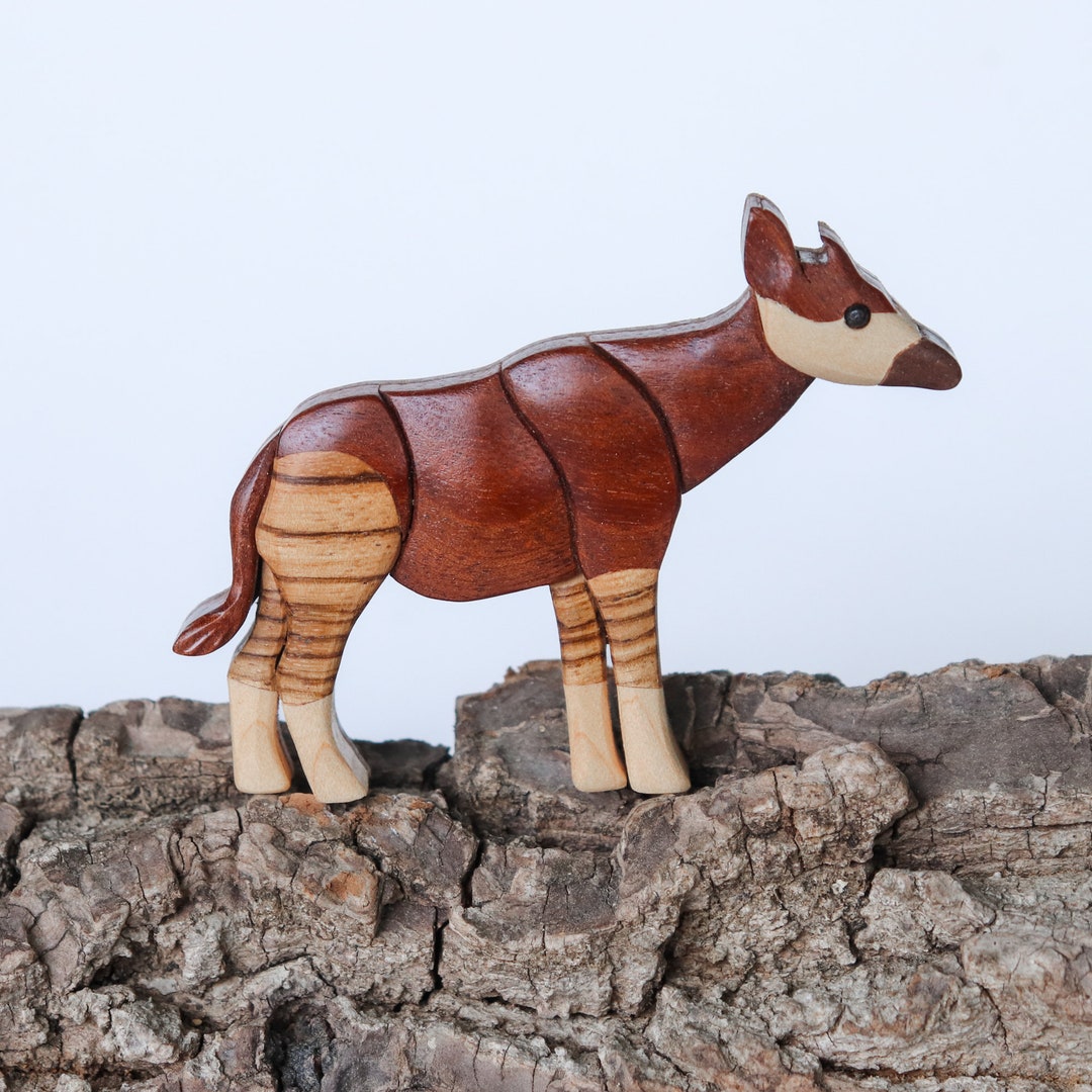 Okapi Wooden Christmas Ornament or Magnet, African Wildlife Intarsia ...
