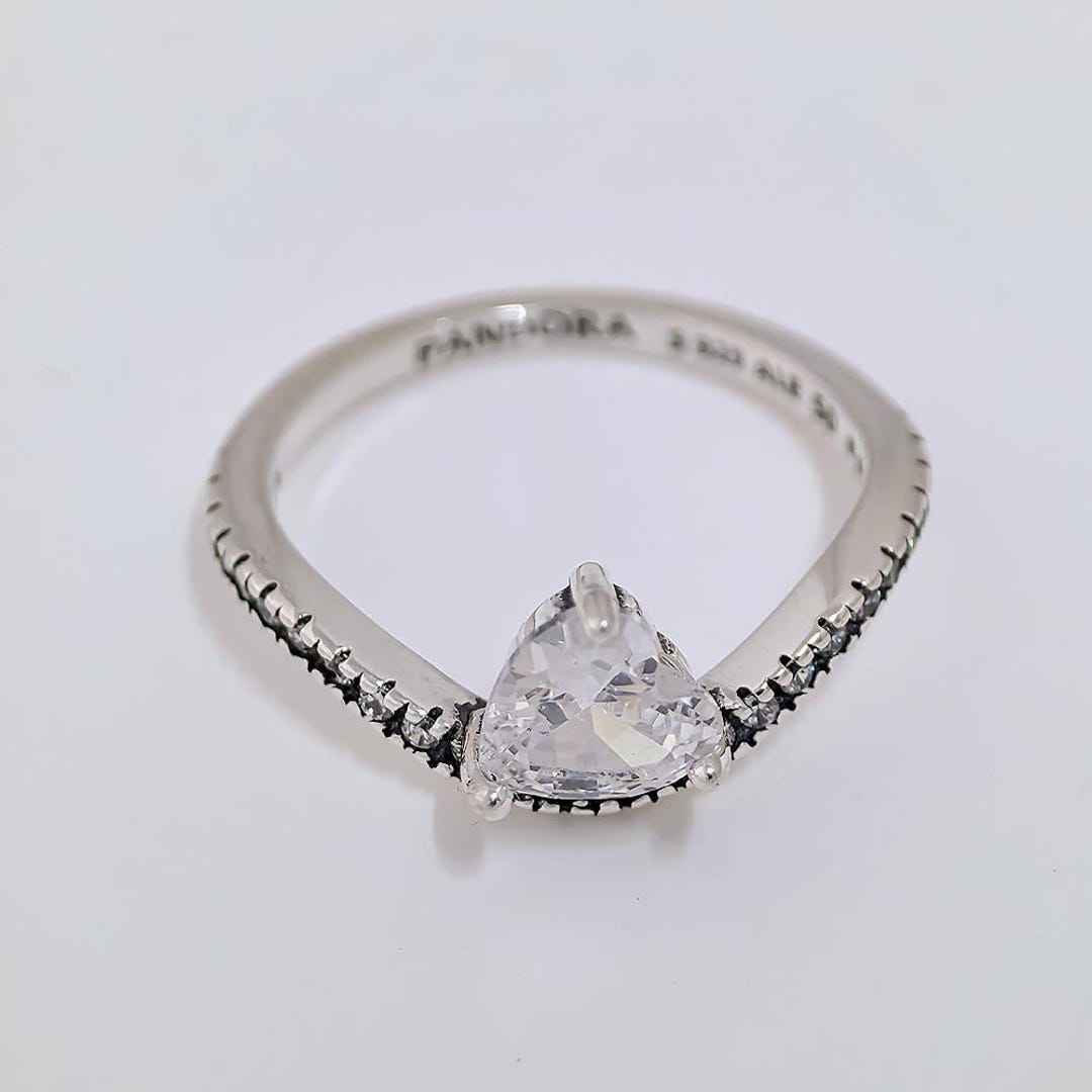 PANDORA Silver S925 ALE Wavy Pavé Heart Ring - Etsy