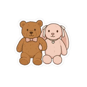 Cute Bear and Bunny Jellycat Sticker - Etsy