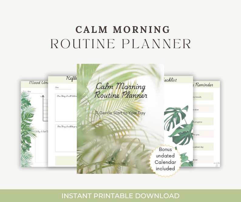 Mindful Morning Routine Planner: Self-care Daily PDF (digital Download ...