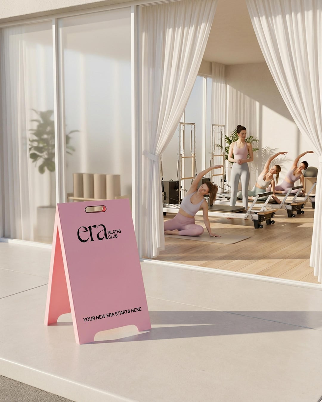 Pilates Studio Shop Sign, A Frame Sign Board, Metal Sidewalk Signs ...