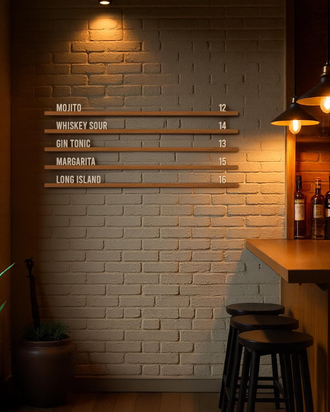 Coffee Shop Menu Rails Sign, Bar Menu Board, Wooden Wall Mounted Cafe ...