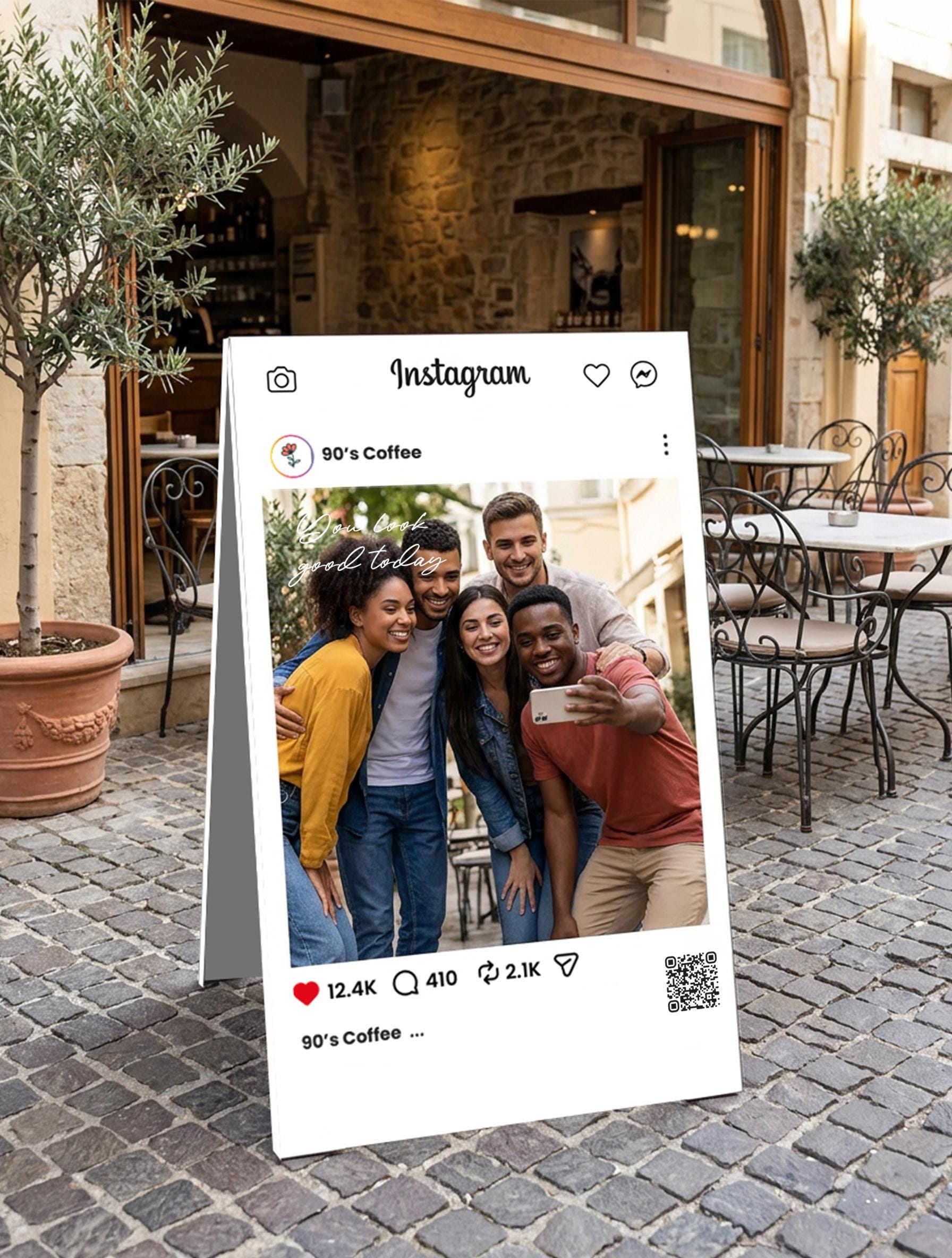 Instagram Frame Sign With QR Code – Custom Selfie Frame for Salon, Café ...