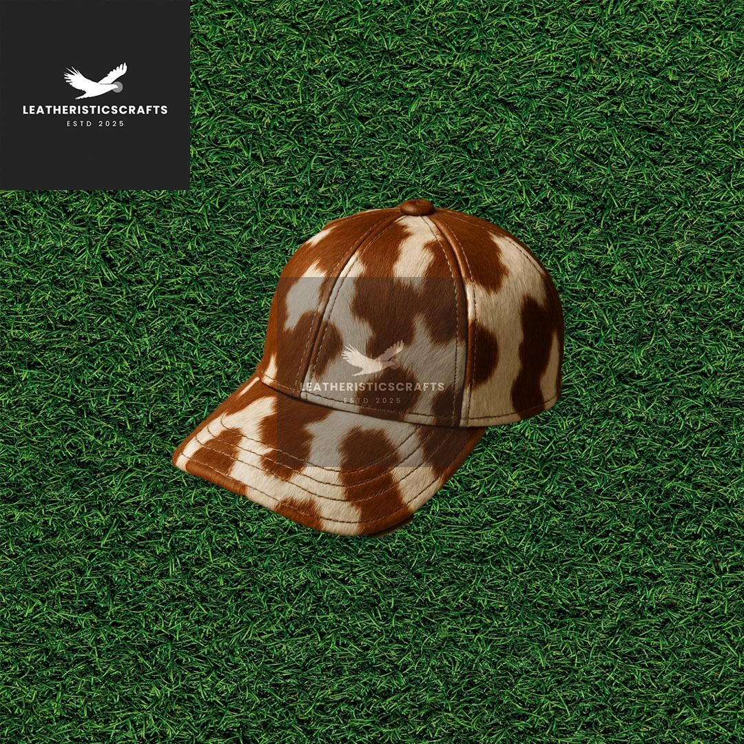 Rustic Cowhide Print Leather Cap - Handmade Hair-on Baseball Hat - Etsy
