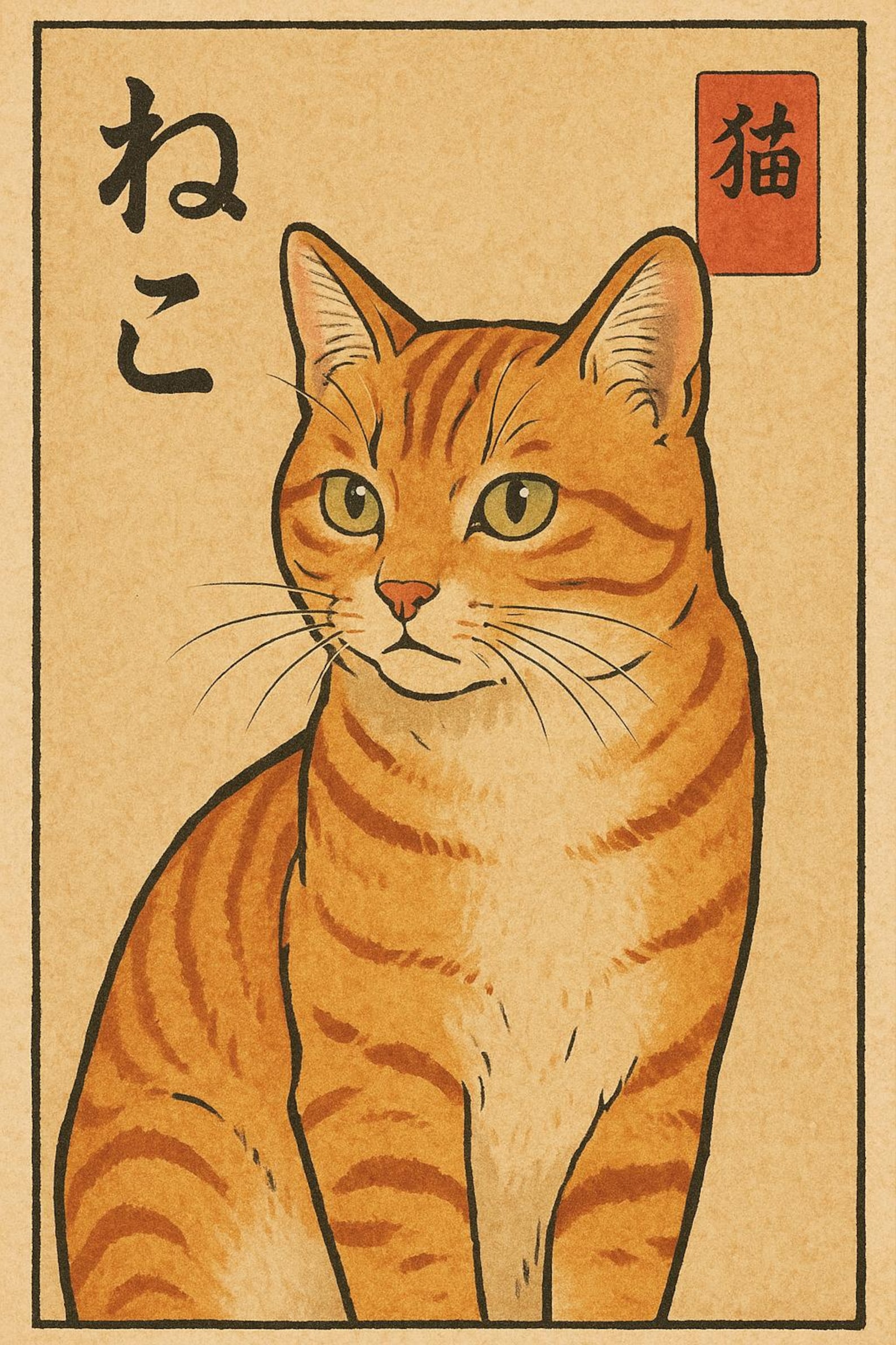 Ukiyo-e Cat Print: Vintage Japanese Wall Art (digital Download - Etsy