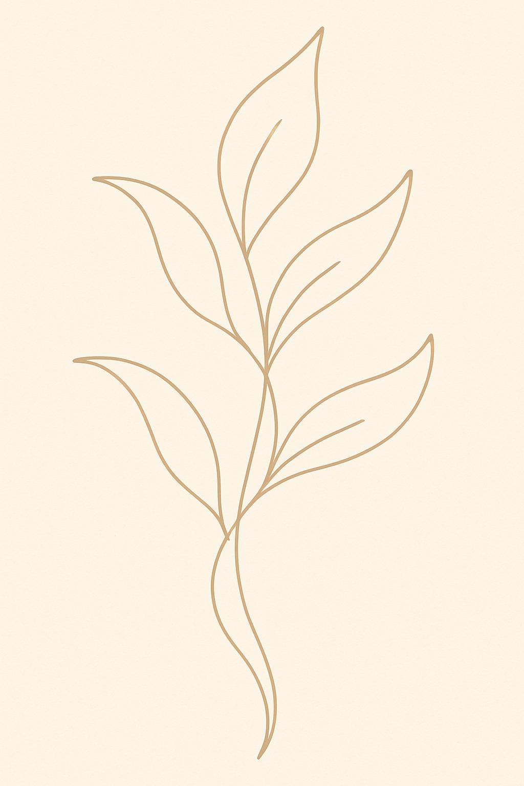 Minimalist Botanical Line Art Print – Elegant Single Line Plant Drawing ...