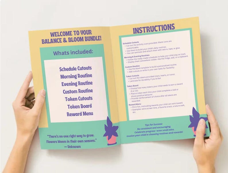 Visual Schedule and Token Board – Printable Routine Chart for Autistic ...