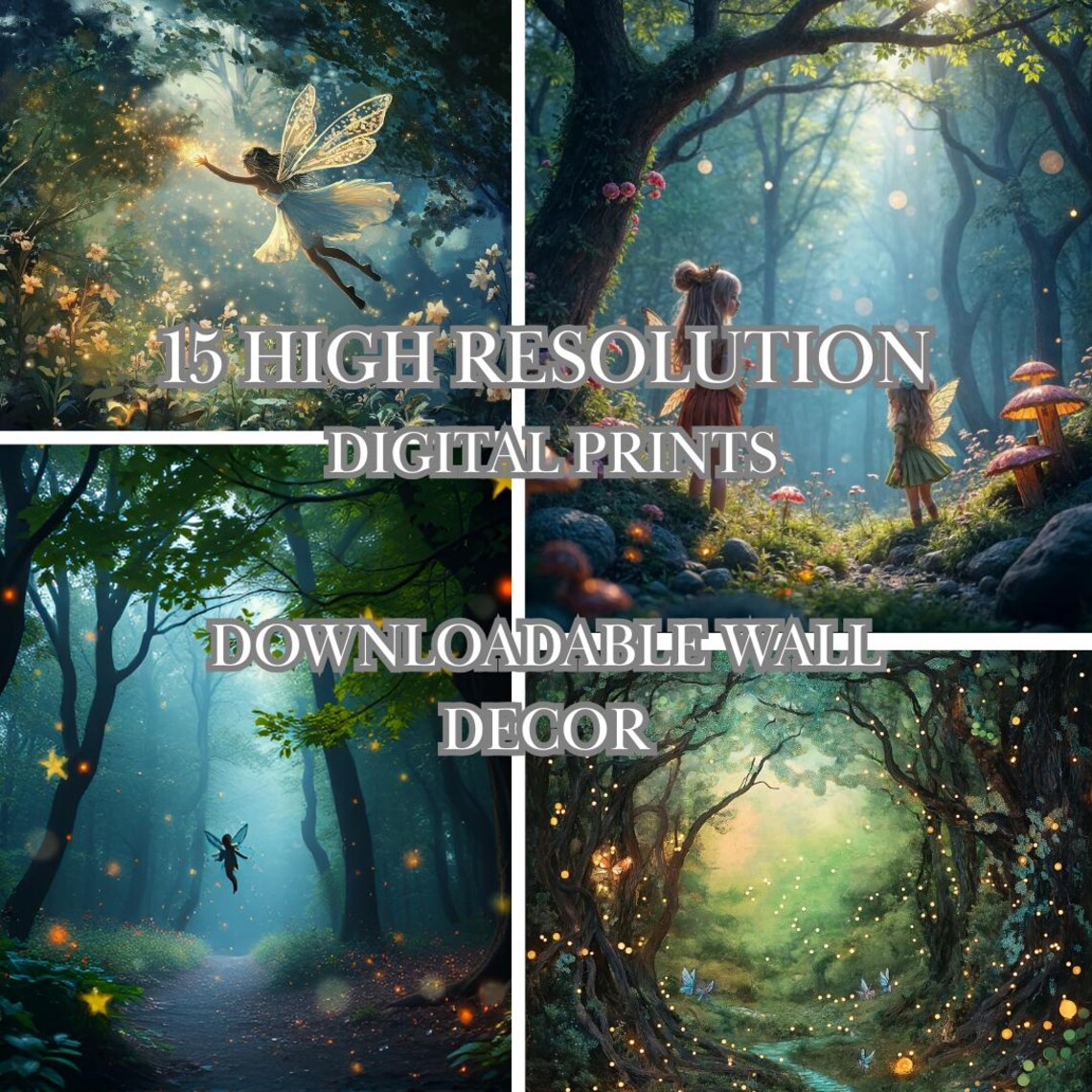 15 Enchanted Fairy Forest Prints. Fairy Stardust Lights. Downloadable ...