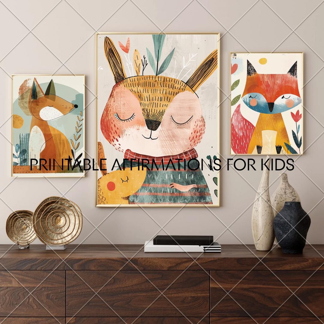 Printable Fox Affirmation Poster for Kids – Woodland Nursery Wall Art ...