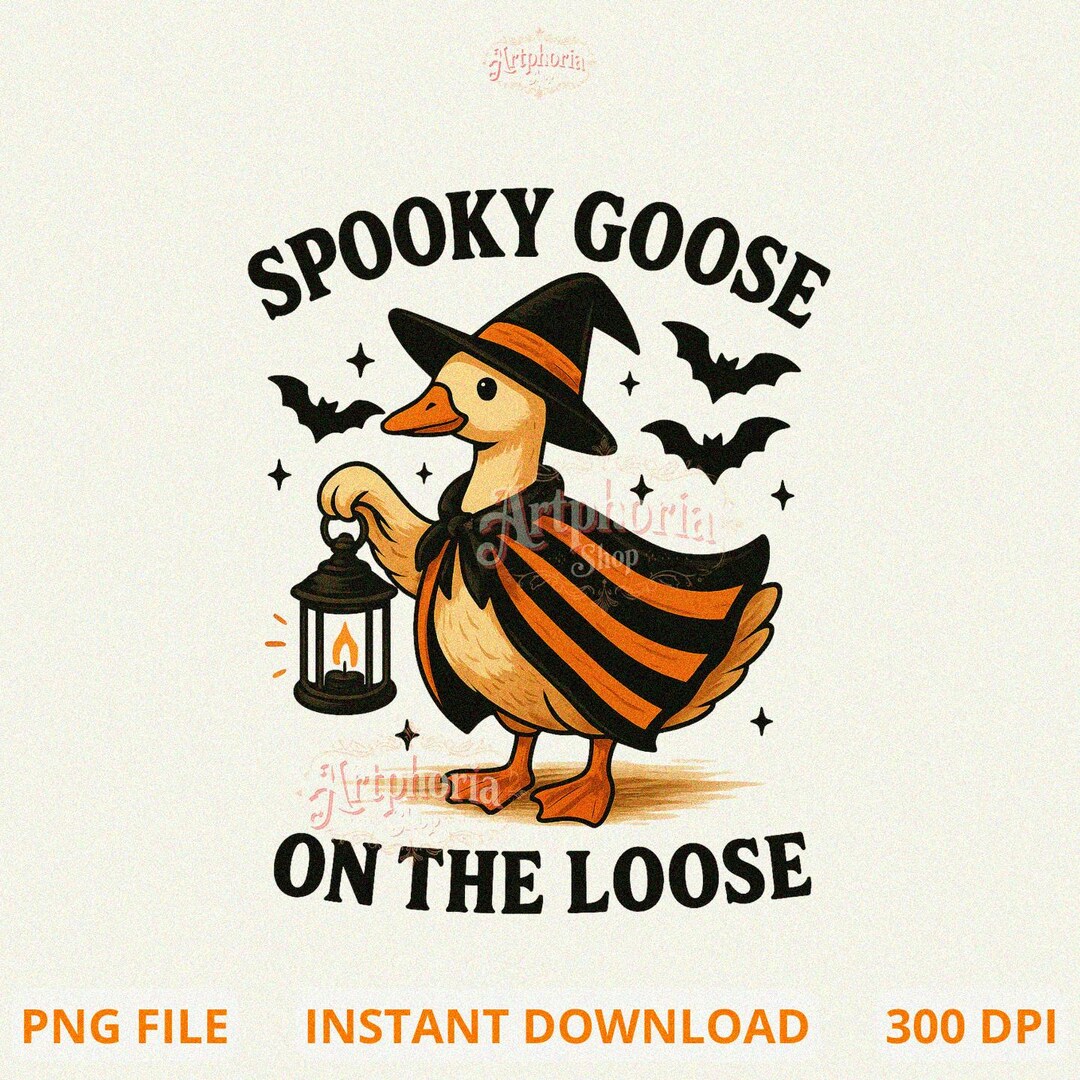Spooky Goose on the Loose Halloween PNG, Spooky Season PNG, Spooky ...