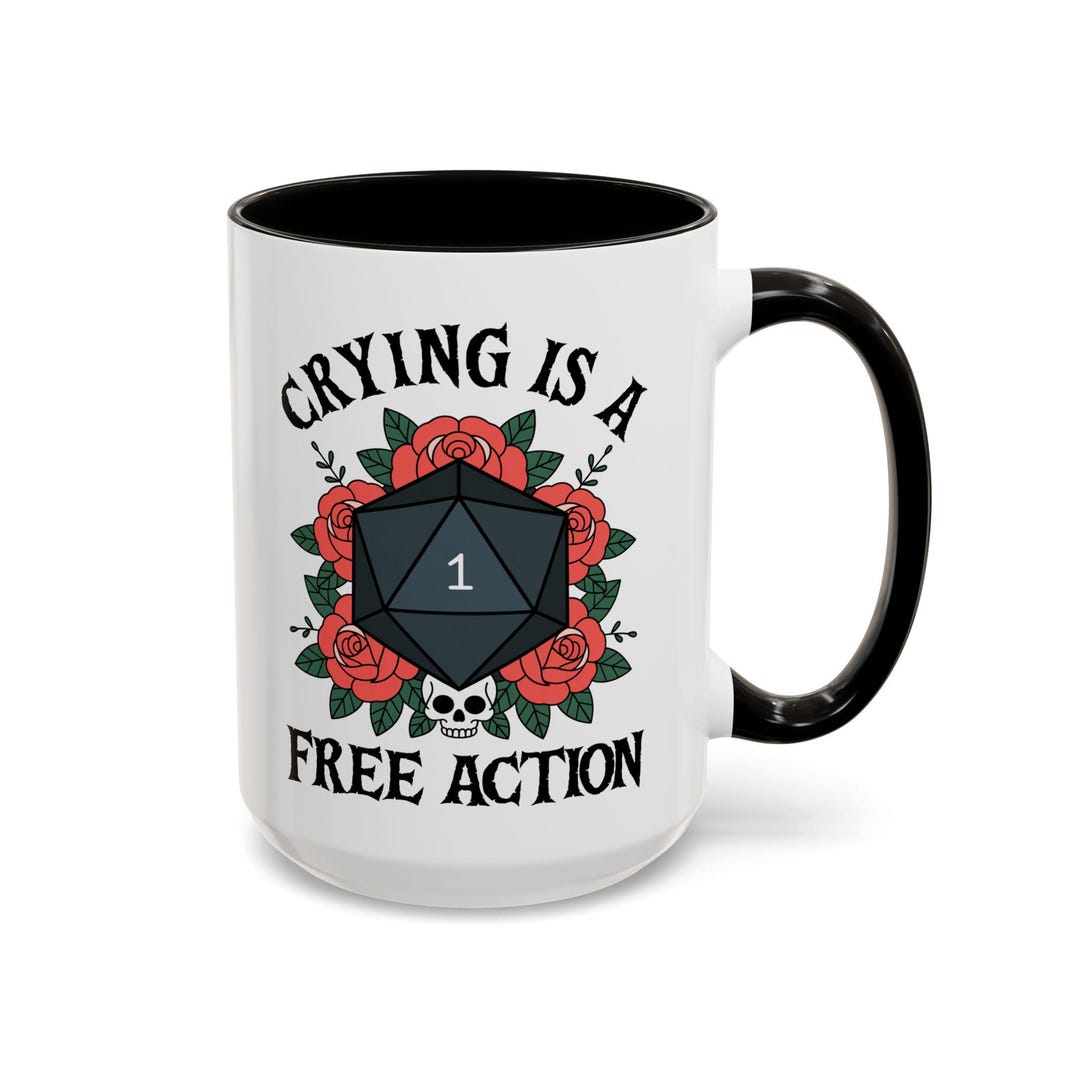 Funny Dnd Mug - 'crying is A Free Action' Nerdy Gamer Gift - Etsy
