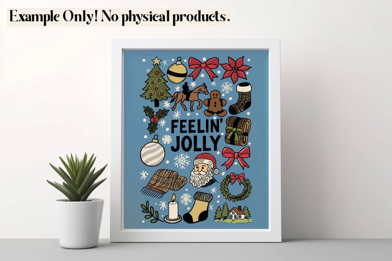 Feelin Jolly Hand Drawn Colorful Christmas Doodle PNG | Holiday ...