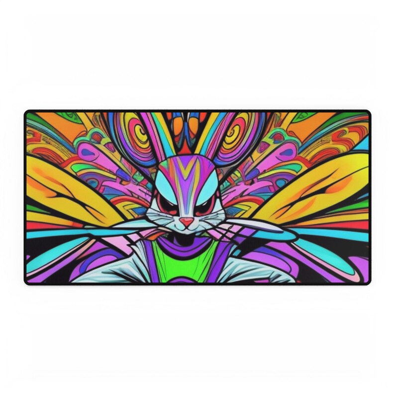 Trippy Art Desk Mat | Bugs Bunny Desk Accessory for Home/office ...
