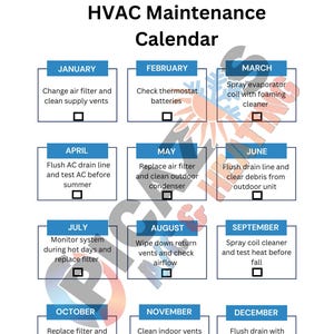 2025 HVAC Maintenance Calendar – Printable Monthly AC & Heating ...