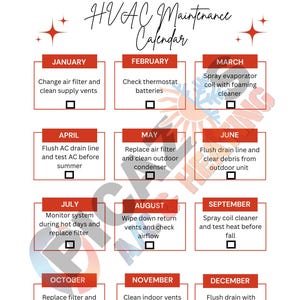 2025 HVAC Maintenance Calendar – Printable Monthly AC & Heating ...