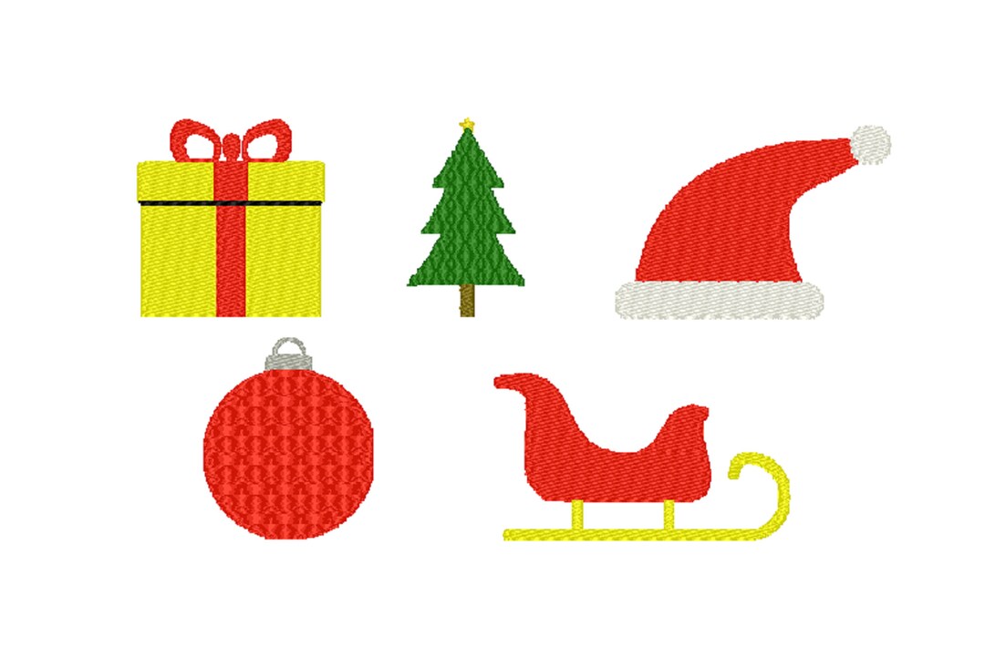 5 Christmas Designs for Machine Embroidery in 3 Sizes - Instant ...