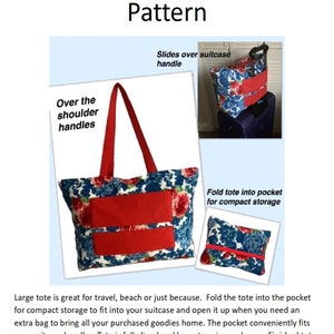 Large Foldable Travel Tote Pattern - Etsy