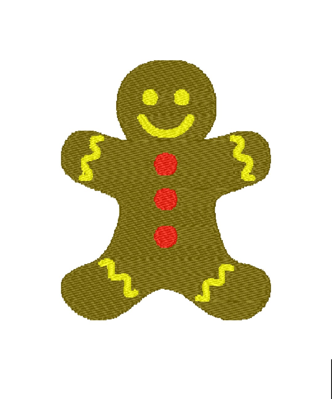 Gingerbread Man Design for Machine Embroidery in 3 Sizes - Instant ...