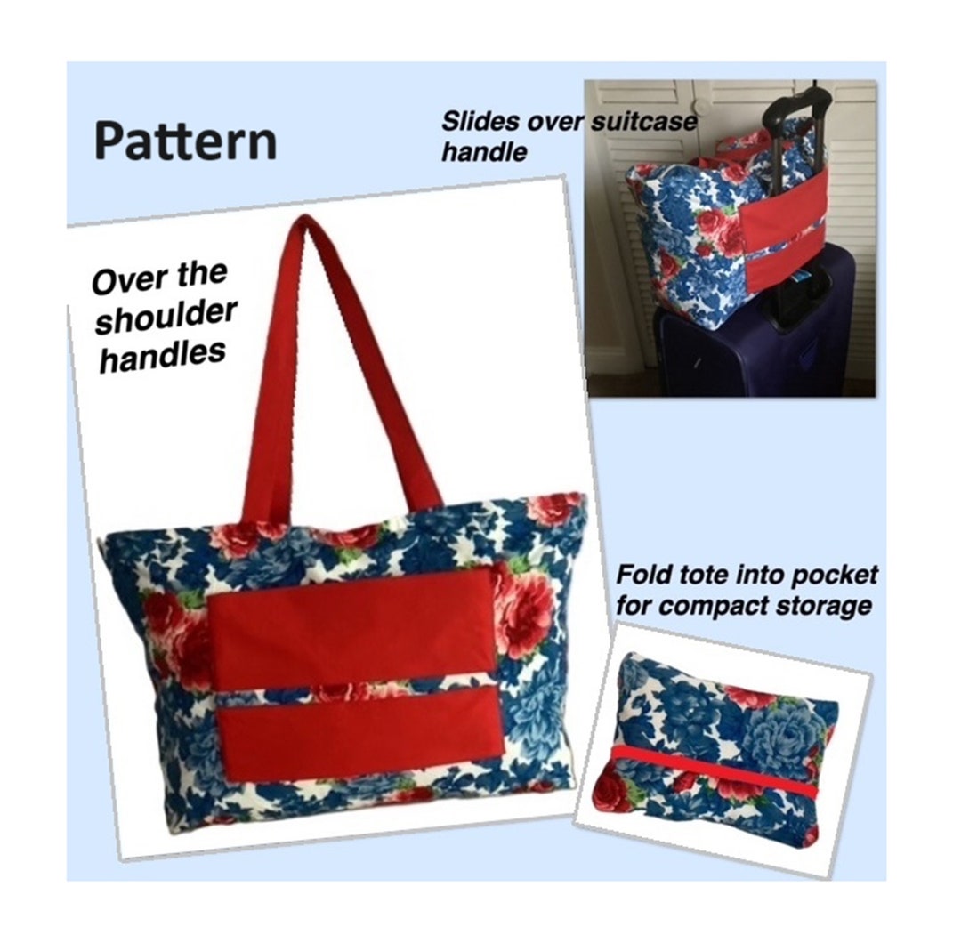 Large Foldable Travel Tote Pattern - Etsy
