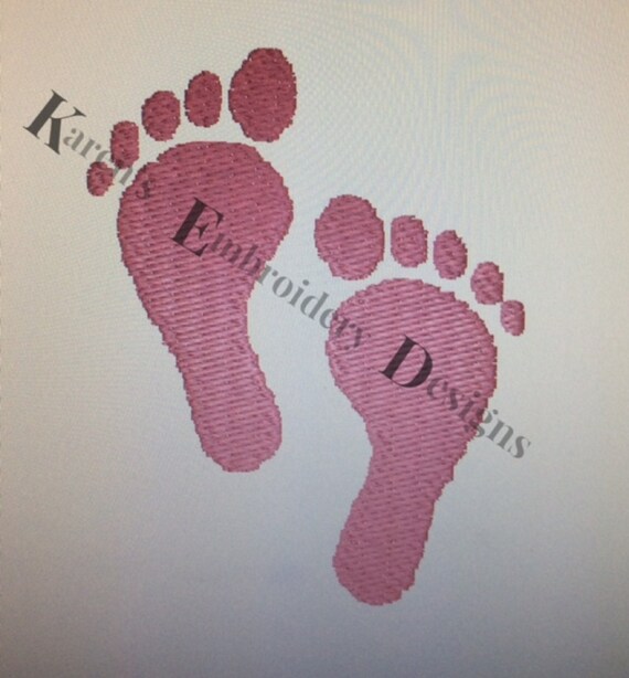 Footprint Design for Machine Embroidery in 5 Sizes Instant - Etsy