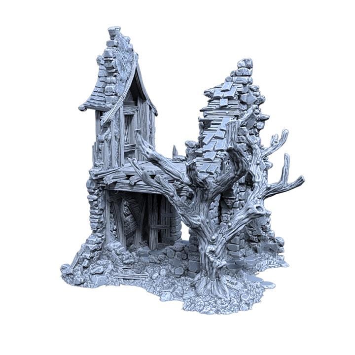 Cursed Ruined House | 3D Printed Fantasy Terrain for D&D and Skirmish ...