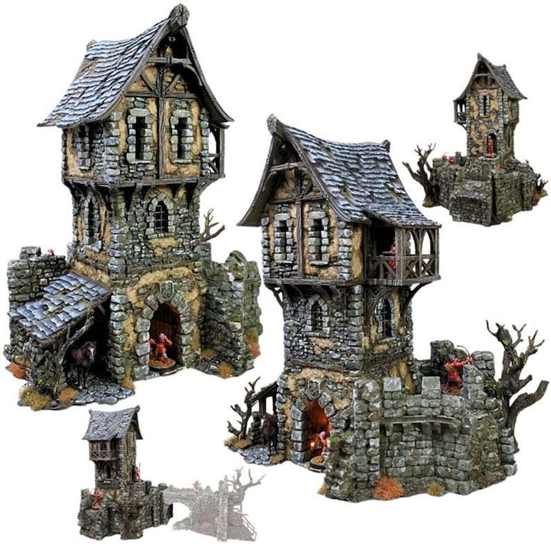 Ruined Bastion Tower | Medieval Fantasy Watchtower Terrain for D&D ...